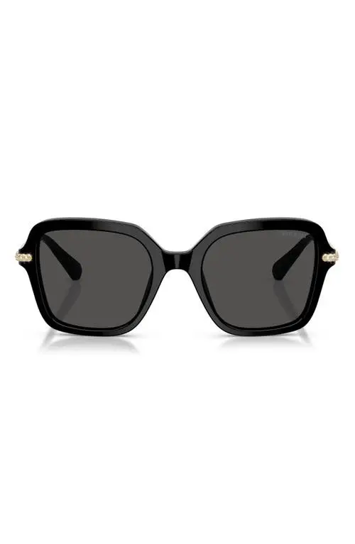 SWAROVSKI 50mm Irregular Sunglasses - Black /dark Grey