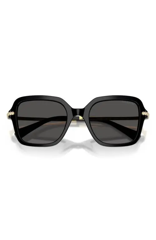 SWAROVSKI 50mm Irregular Sunglasses - Black /dark Grey