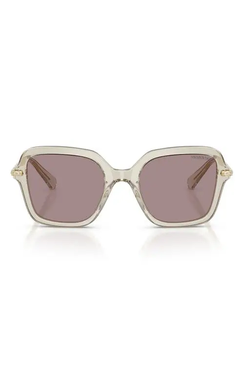 SWAROVSKI 50mm Irregular Sunglasses - Transparent Beige/violet