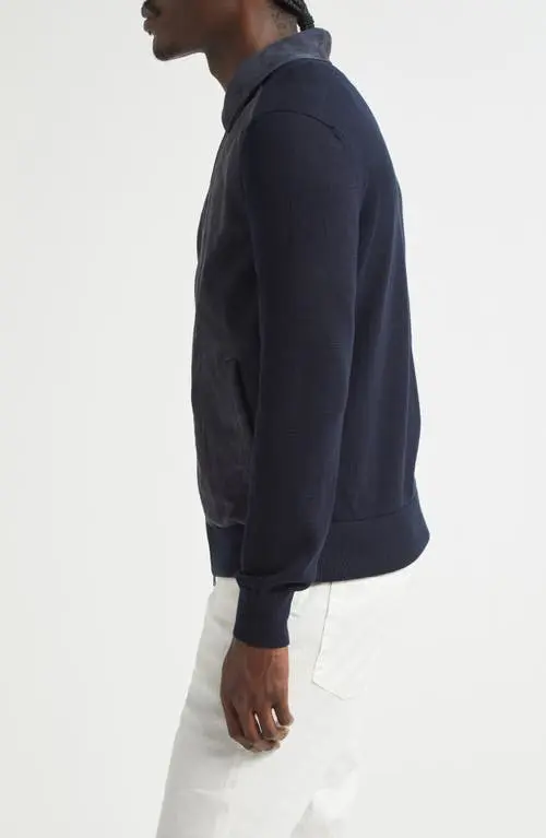 Herno Suede And Knit Bomber Jacket