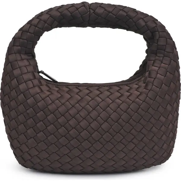 SOL AND SELENE Woven Neoprene Hobo Bag - Chocolate