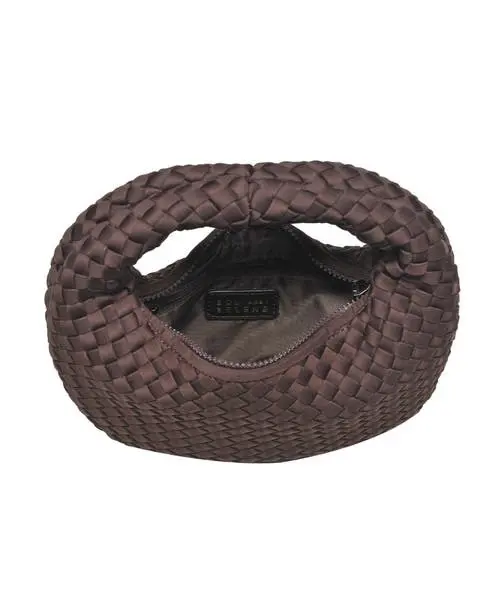 SOL AND SELENE Woven Neoprene Hobo Bag - Chocolate