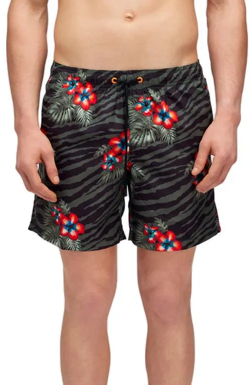 Sundek Floral Print Board Shorts - Thyme