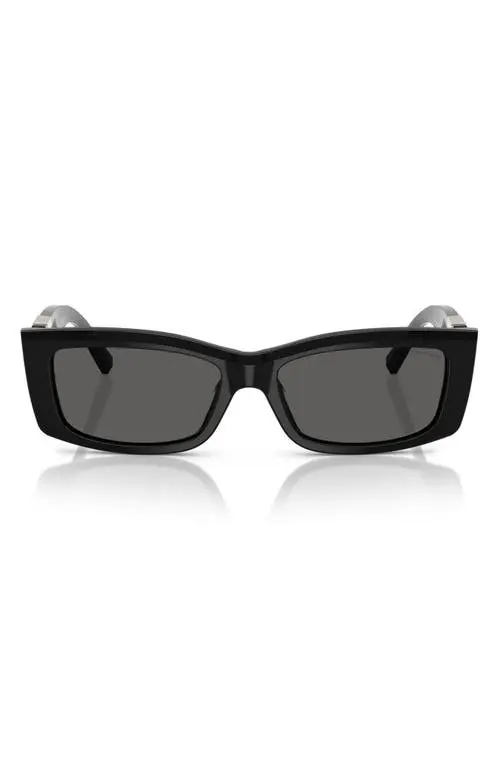 Tiffany & Co. 54mm Rectangle Sunglasses - Black /dark Grey