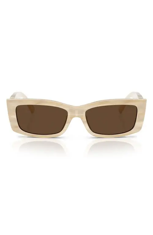 Tiffany & Co. 54mm Rectangle Sunglasses - Striped Ivory / Light Brown