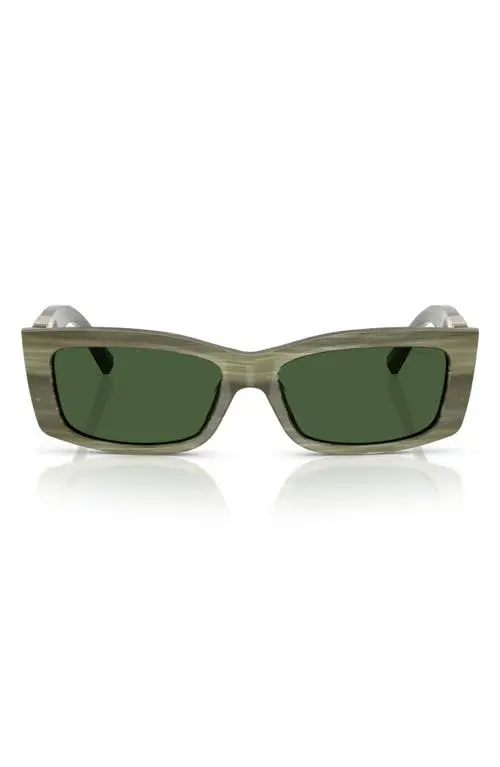Tiffany & Co. 54mm Rectangle Sunglasses - Striped Khaki / Dark Green