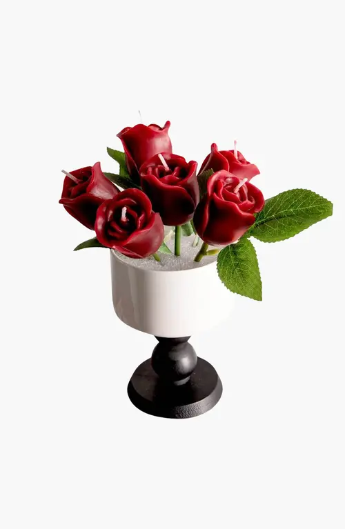 SOUTHLAKE GIFTS Rose Candle - Dark Red / Burgundy