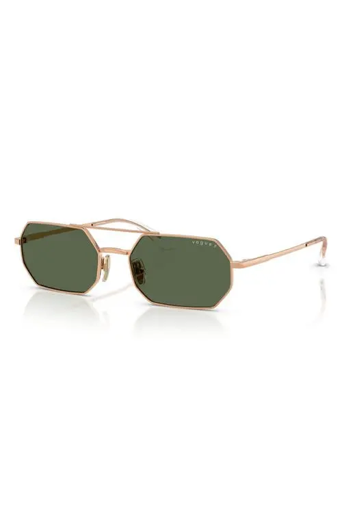 VOGUE 55mm Polarized Irregular Sunglasses - Rose Gold