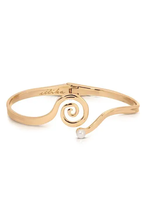 Ettika Mini Aura Swirl Cuff Bracelet - Gold