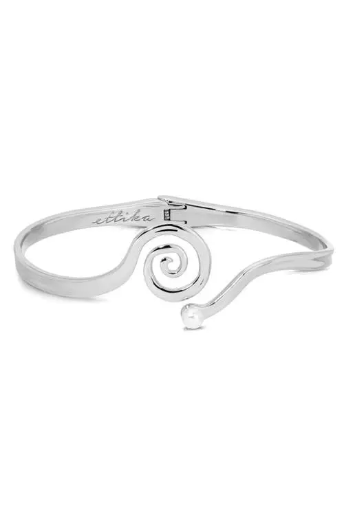 Ettika Mini Aura Swirl Cuff Bracelet - Silver