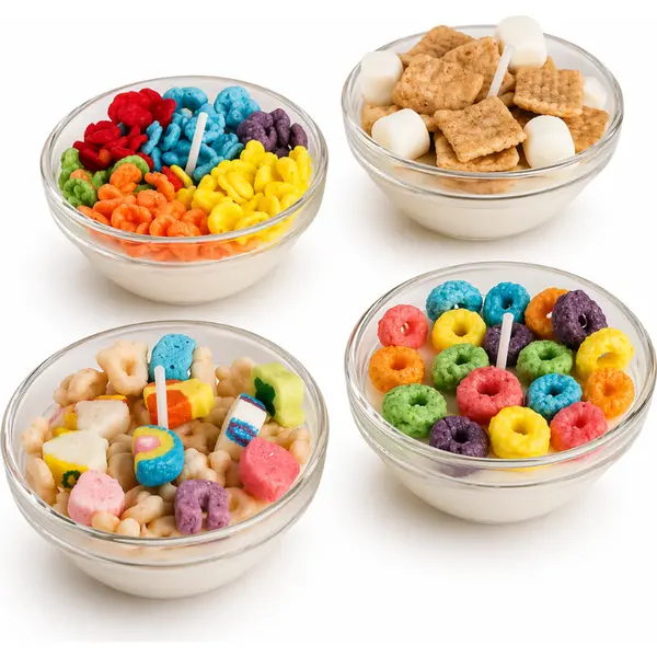 SOUTHLAKE GIFTS Mini Cereal Candle Bowl Set - Multicolored Pastel