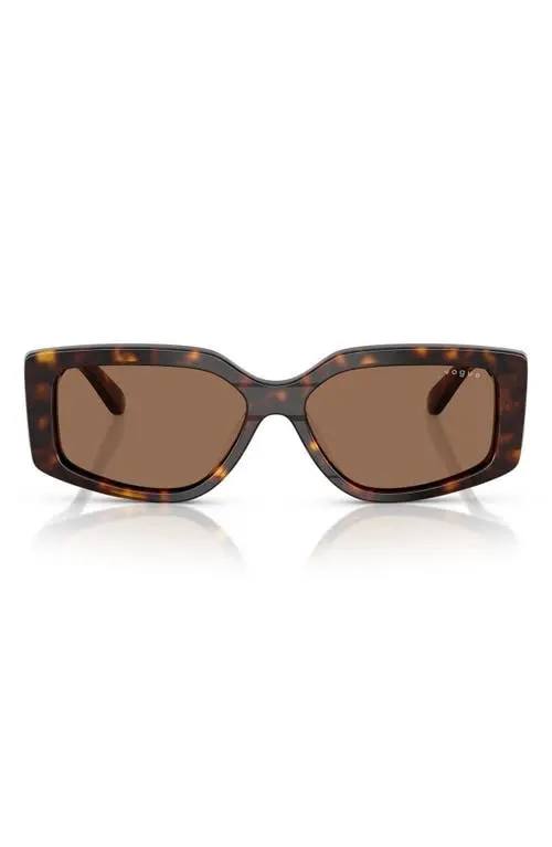 VOGUE 55mm Rectangular Sunglasses - Dark Havana