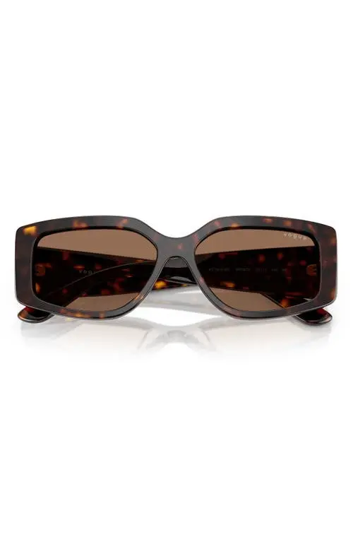 VOGUE 55mm Rectangular Sunglasses - Dark Havana
