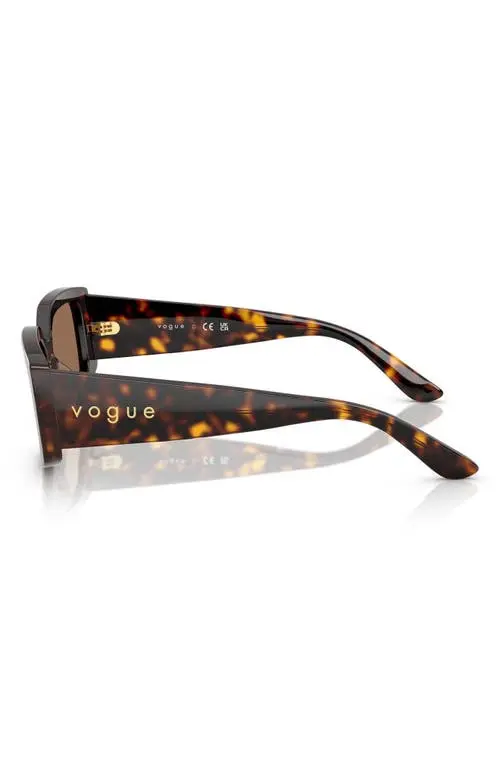 VOGUE 55mm Rectangular Sunglasses - Dark Havana