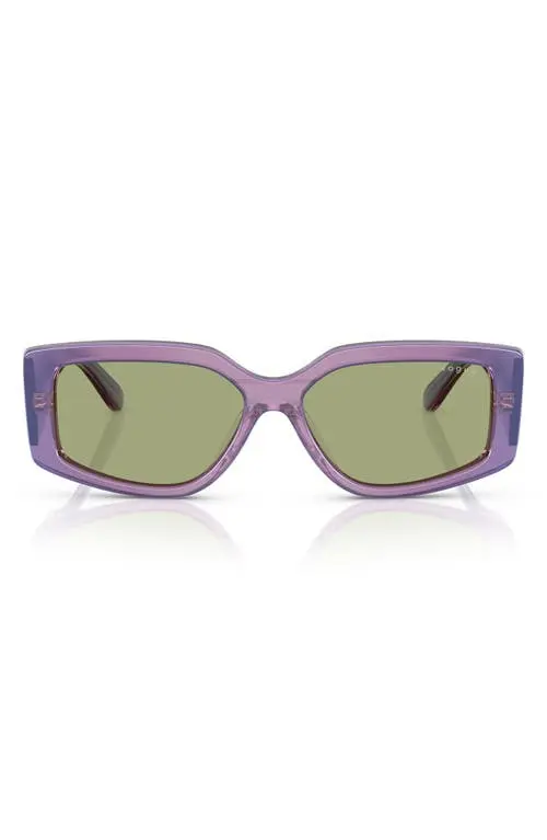 VOGUE 55mm Rectangular Sunglasses - Lavender/ Green
