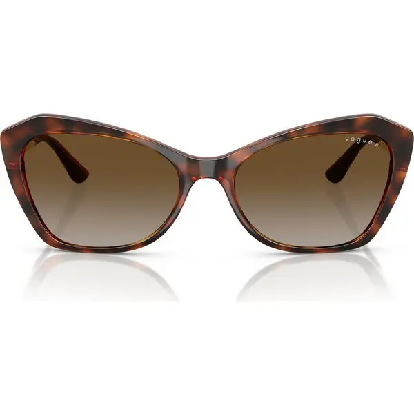 VOGUE 56mm Polarized Gradient Cat Eye Sunglasses - Dark Havana