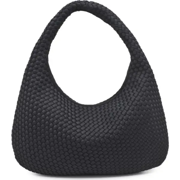 SOL AND SELENE Dare To Dream Large Woven Neoprene Hobo Bag - Black