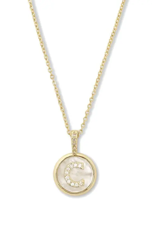 Melinda Maria Baby Love Letters Initial Pendant Necklace - Gold C