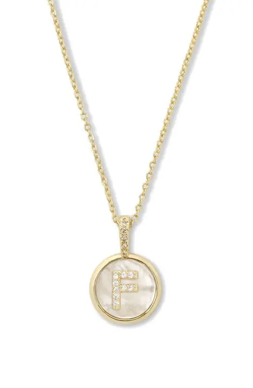 Melinda Maria Baby Love Letters Initial Pendant Necklace - Gold F