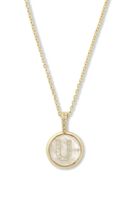 Melinda Maria Baby Love Letters Initial Pendant Necklace - Gold U