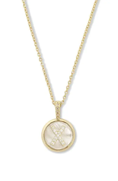 Melinda Maria Baby Love Letters Initial Pendant Necklace - Gold X