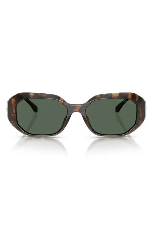 Michael Kors 54mm Irregular Sunglasses - Dark Tortoise / Green Solid