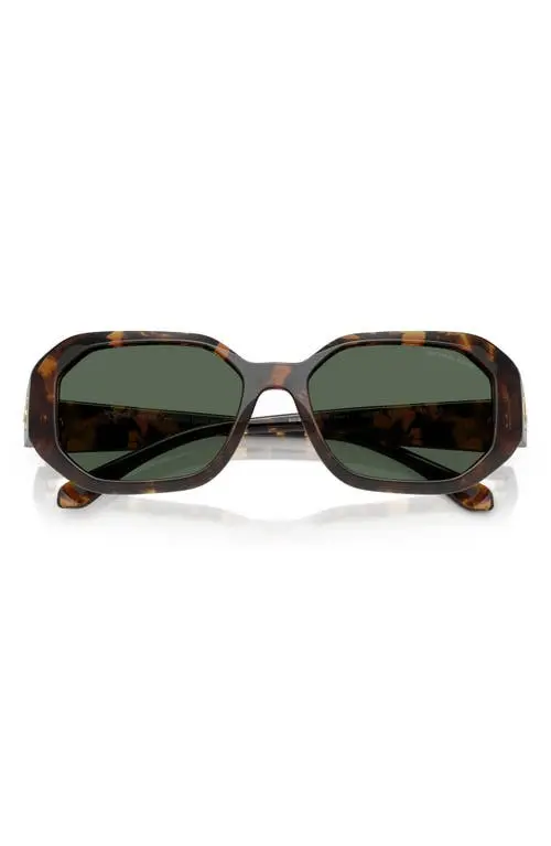 Michael Kors 54mm Irregular Sunglasses - Dark Tortoise / Green Solid