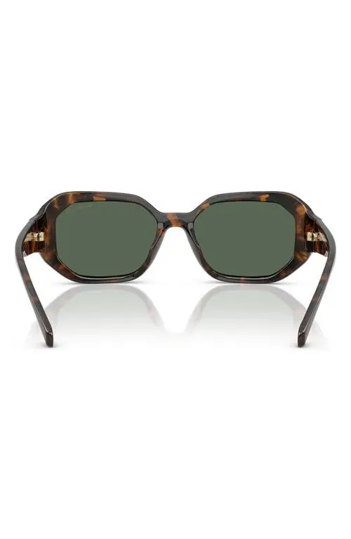 Michael Kors 54mm Irregular Sunglasses - Dark Tortoise / Green Solid