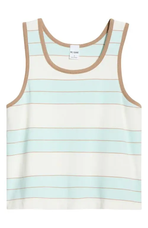 RE/DONE Bama Stripe Cotton Tank - Light Mint