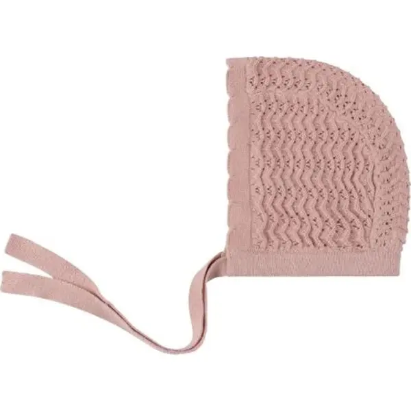 ELY'S & CO. Looms Wave Knit Pointelle Bonnet - Rose
