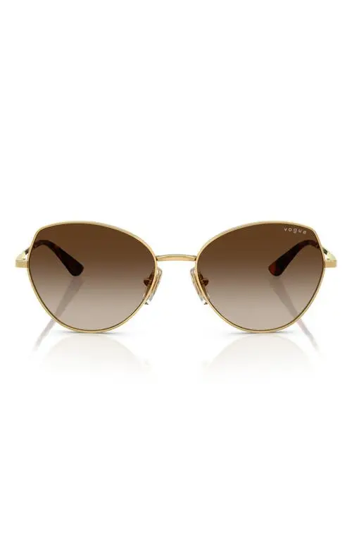 VOGUE 56mm Gradient Oval Sunglasses - Gold
