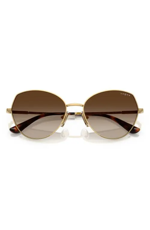 VOGUE 56mm Gradient Oval Sunglasses - Gold