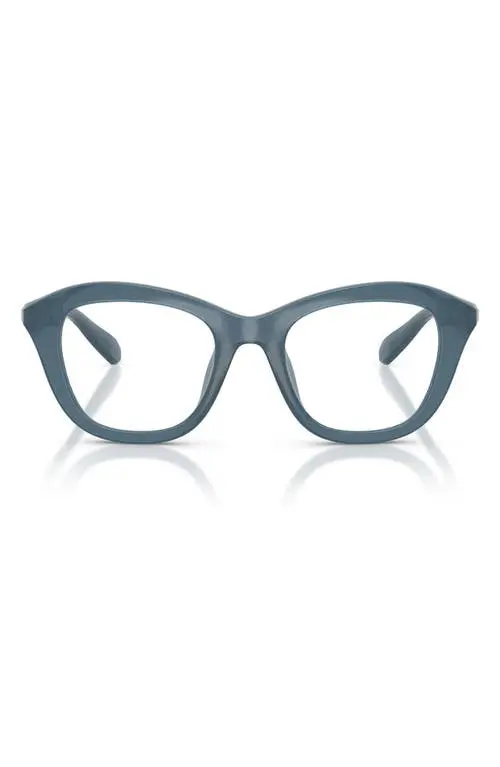 SWAROVSKI 48mm Cat Eye Optical Glasses - Milky Light Blue / Demo Lens