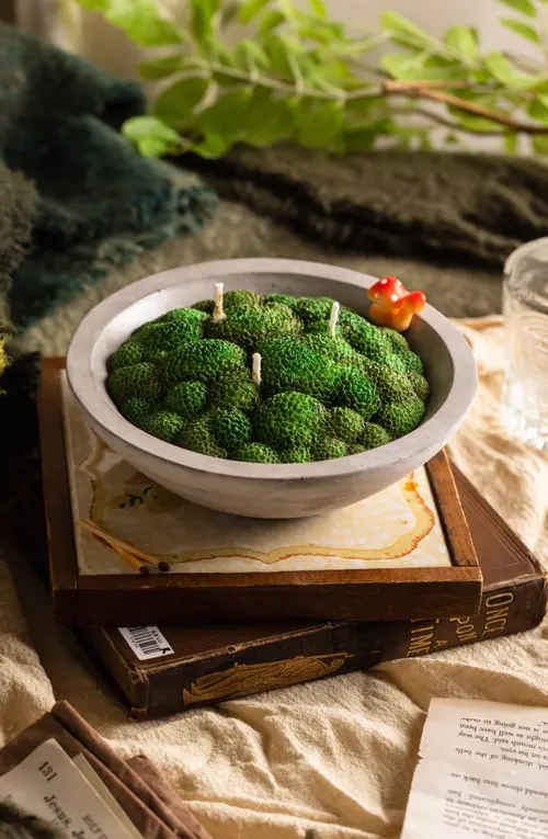 SOUTHLAKE GIFTS Forest Moss Candle Bowl