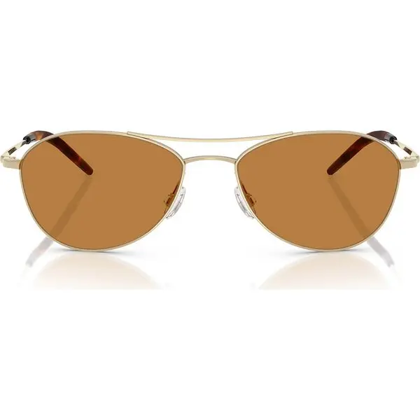 Oliver Spencer 57mm Aviator Sunglasses - Gold / Cognac