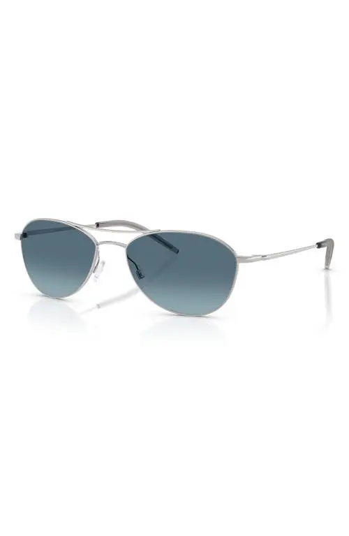 Oliver Spencer 57mm Aviator Sunglasses - Silver / Marine Gradient