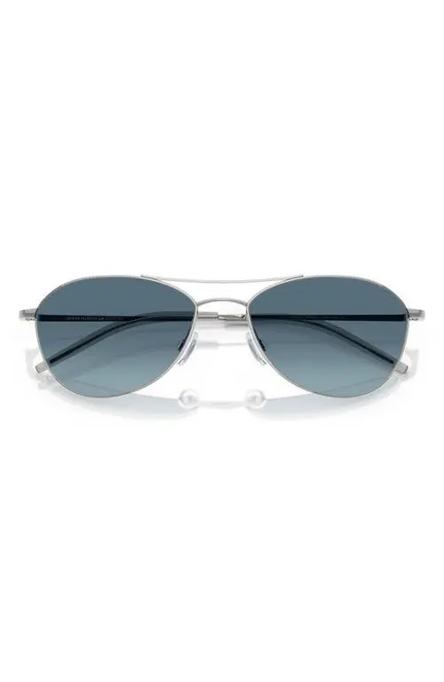 Oliver Spencer 57mm Aviator Sunglasses - Silver / Marine Gradient