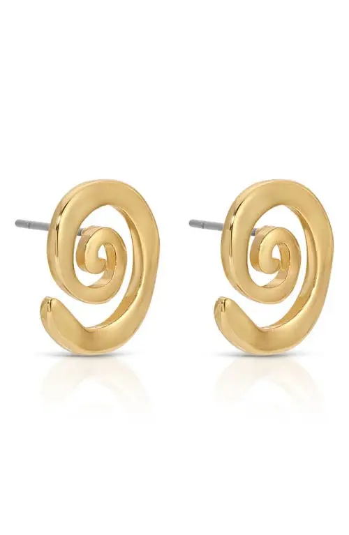 Ettika Aura Swirl Stud Earrings - Gold