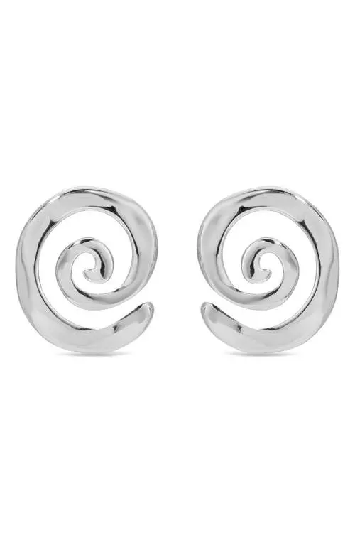 Ettika Aura Swirl Stud Earrings - Silver