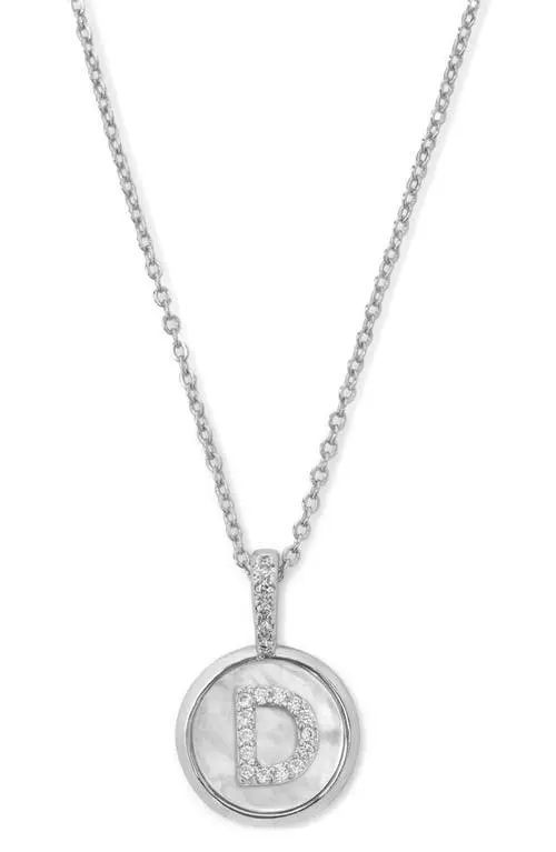 Melinda Maria Baby Love Letters Initial Pendant Necklace - Silver D