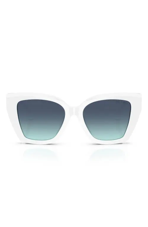 Tiffany & Co. 52mm Square Sunglasses - Bright White / Azure Blue