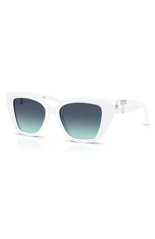 Tiffany & Co. 52mm Square Sunglasses - Bright White / Azure Blue