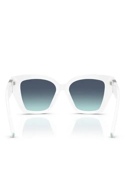 Tiffany & Co. 52mm Square Sunglasses - Bright White / Azure Blue
