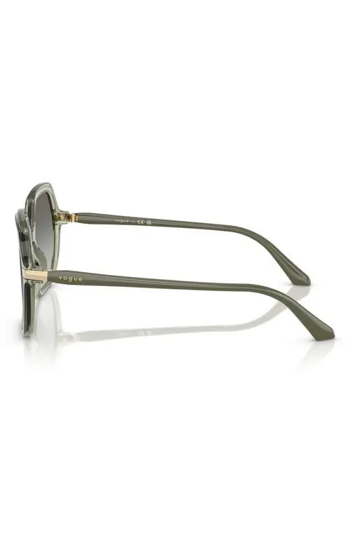 VOGUE 56mm Square Sunglasses - Transparent Green