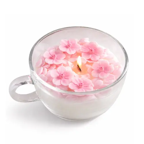 SOUTHLAKE GIFTS Cherry Blossom Candle Cup - Sakura Light Pink