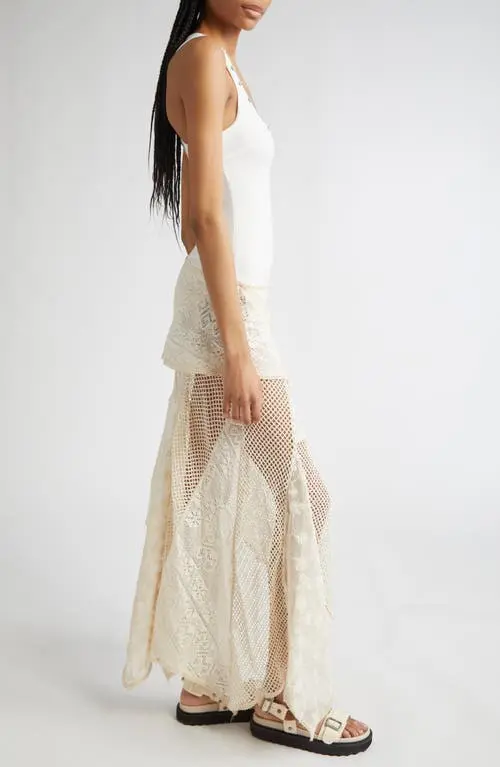 SIEDRES Marcela Asymmetric Jersey & Lace Dress