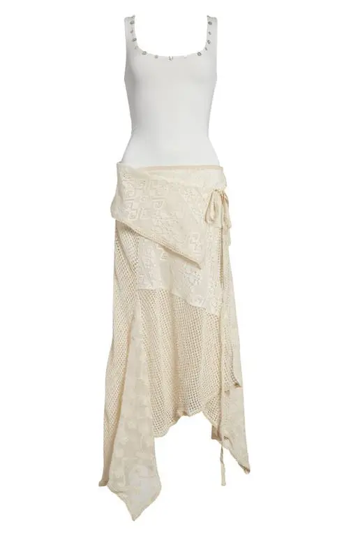 SIEDRES Marcela Asymmetric Jersey & Lace Dress