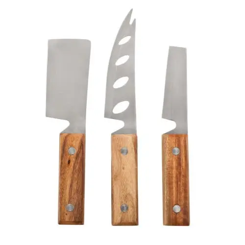 TWINE Rustic Cheese Knives Set Of 3 - Wood