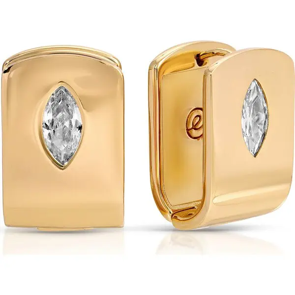 Ettika Marquise Stone Huggie Earrings - Gold