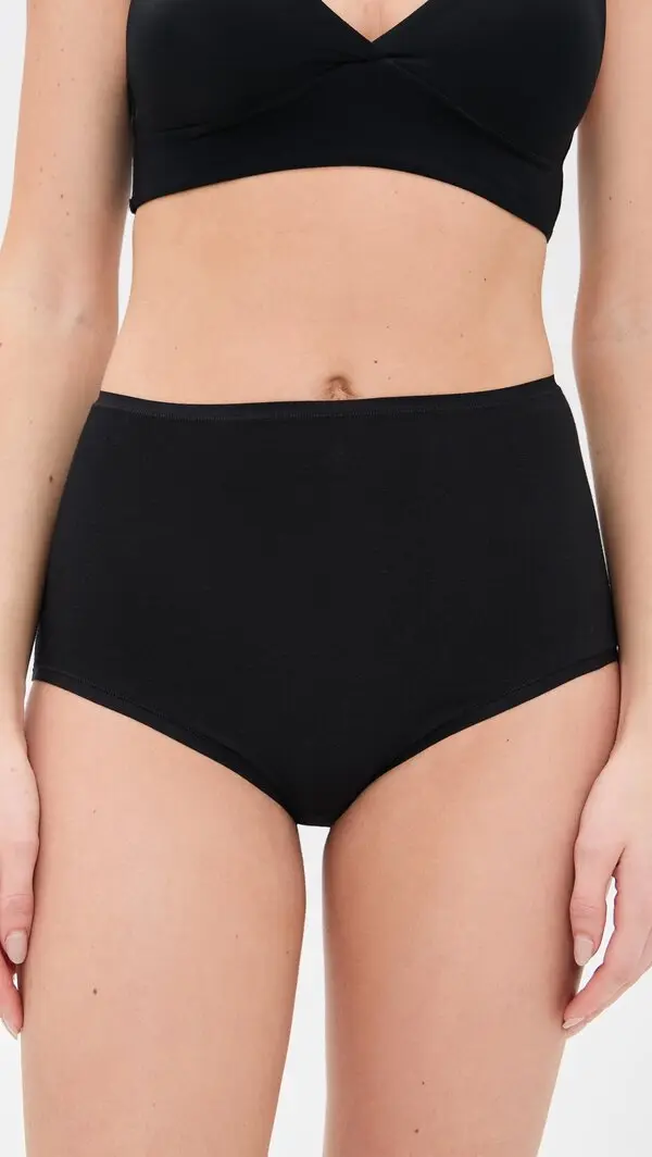 Natori Bliss Bare Cotton High Waist Briefs 3 Pack - Black
